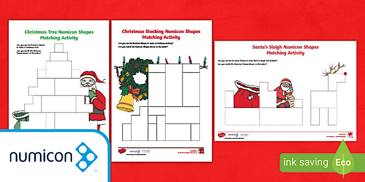 Christmas-Themed Numicon Shape Matching Activities Pack